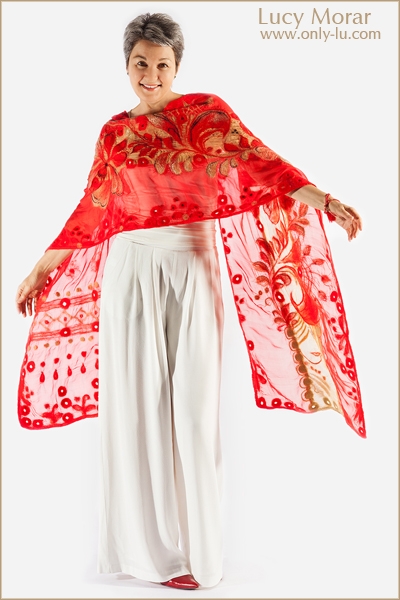 Flamboyant / Nuno Felt Art Scarf | Only Lu