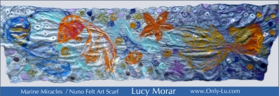 Marine Miracles / Nuno Felt Art Scarf | Only Lu